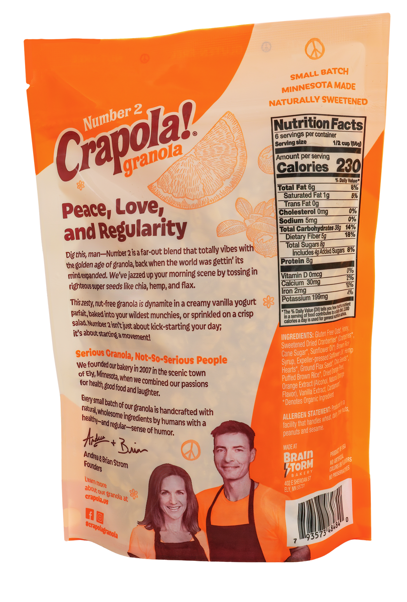 Crapola Number Two - Nut-Free Cranberry Orange Granola (12oz) – Crapola!