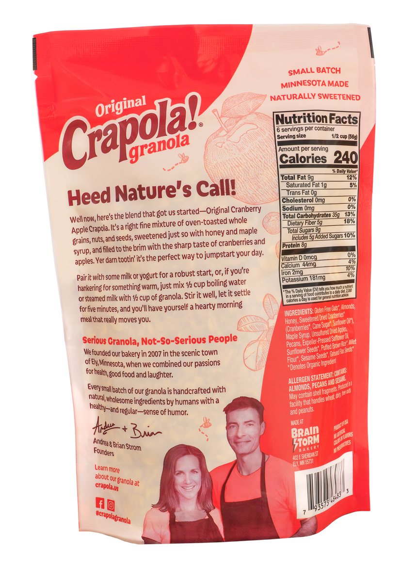 Crapola Original Granola - Cranberry Apple (12oz) | Handmade in Ely, MN ...