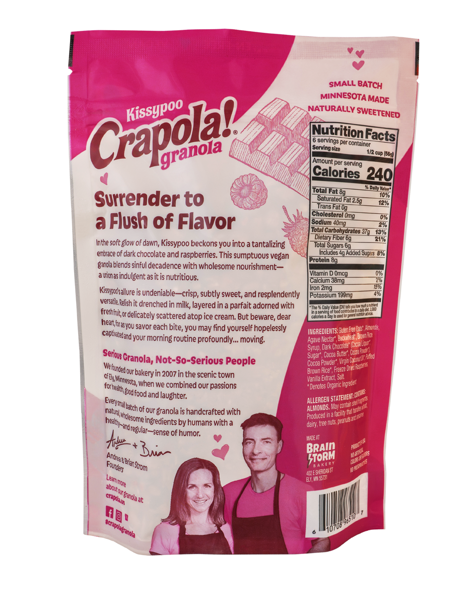 Crapola Kissypoo - Chocolate Raspberry Granola (12oz) – Crapola!