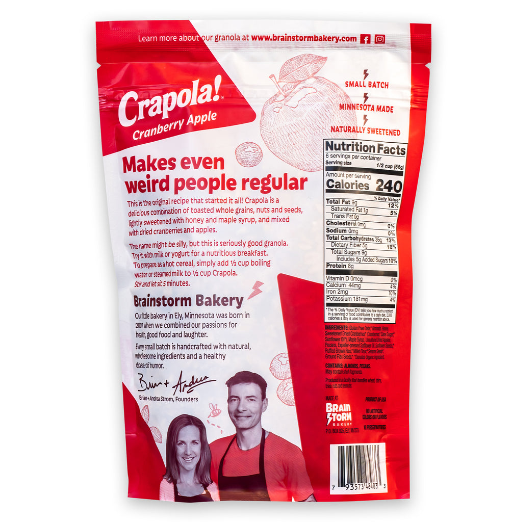 Cranberry Apple Granola | Original Crapola 12oz Bag – Brainstorm Bakery