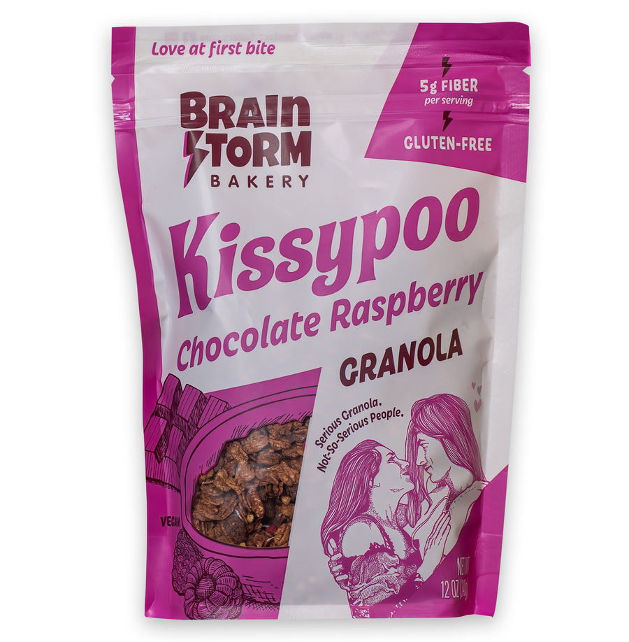 Kissypoo 12oz Bag - Chocolate Raspberry Granola - Crapola – Brainstorm ...